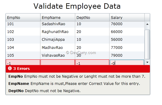 Silverlight: Data Validations in DataGrid
